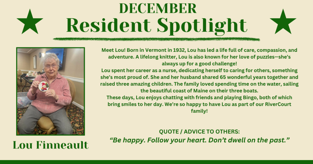 Resident Spotlight: December 2025 – Lou Finneault - Rivercourt Residences